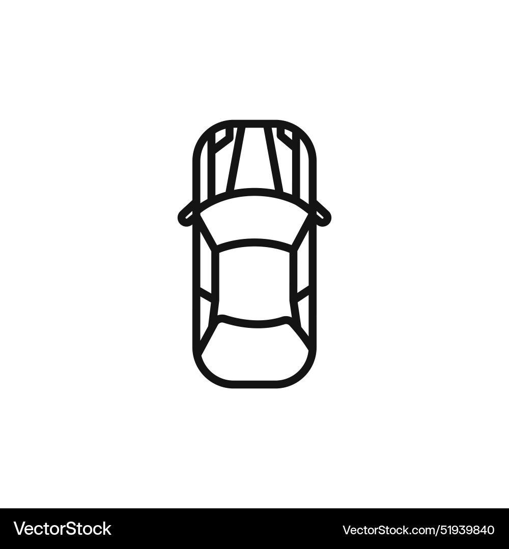 Top view car icon logo sign outline Royalty Free Vector