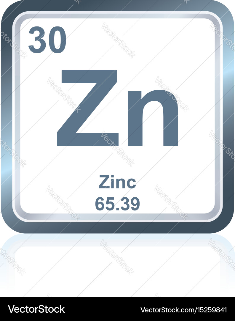 Chemisches Element Zink aus dem Periodensystem Vektorbild