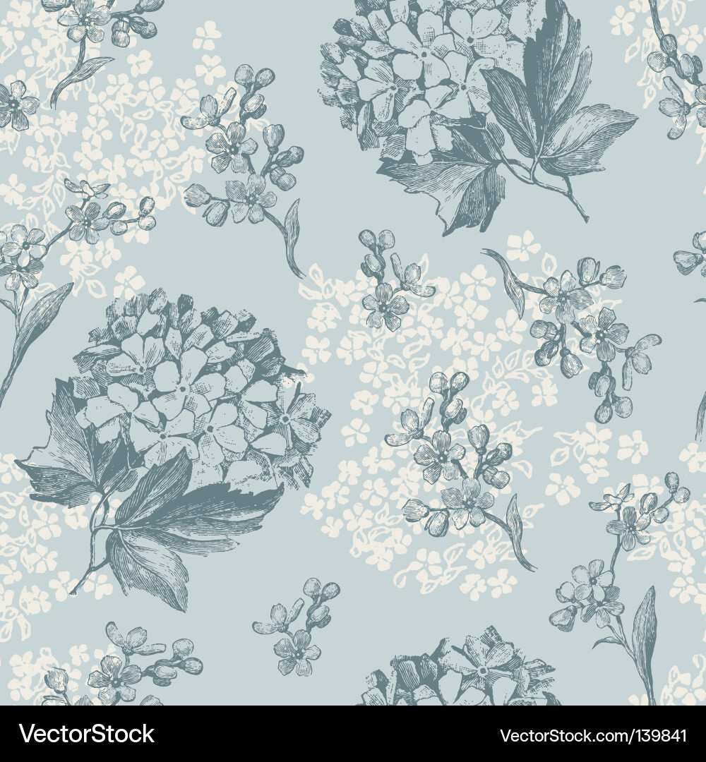 Blue Vector Floral Pattern 12.949 Seamless Floral Pattern High Res