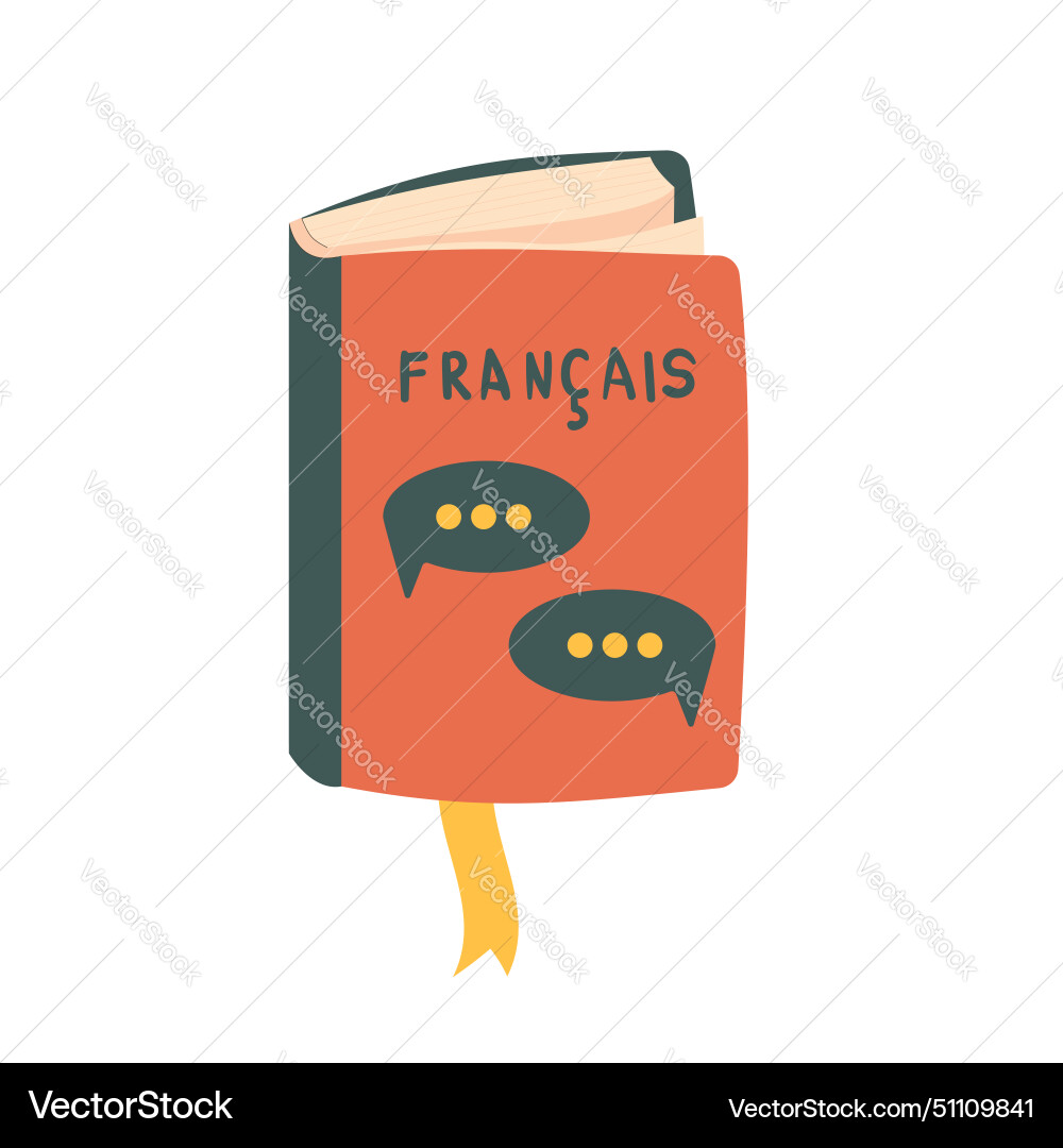 French dictionary isolated on white background Vector Image