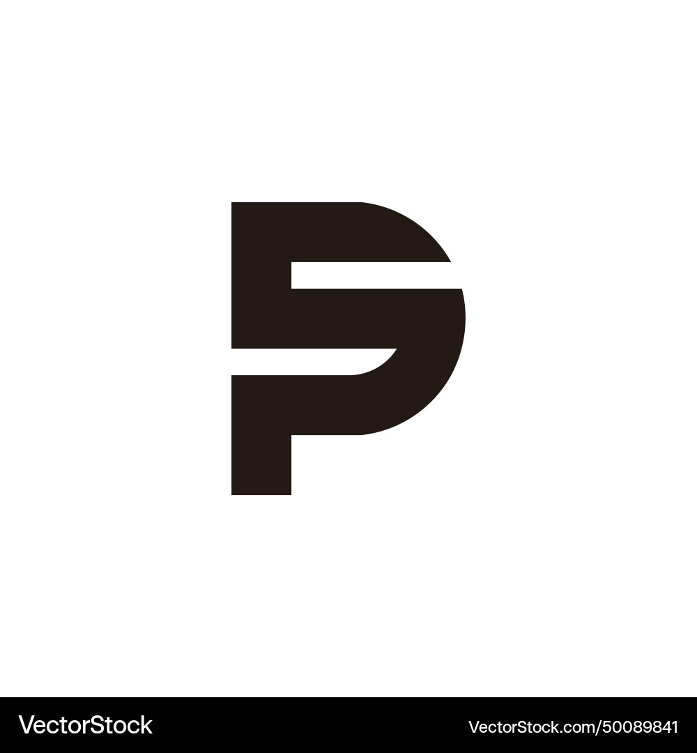 Letter sp stripes geometric logo Royalty Free Vector Image