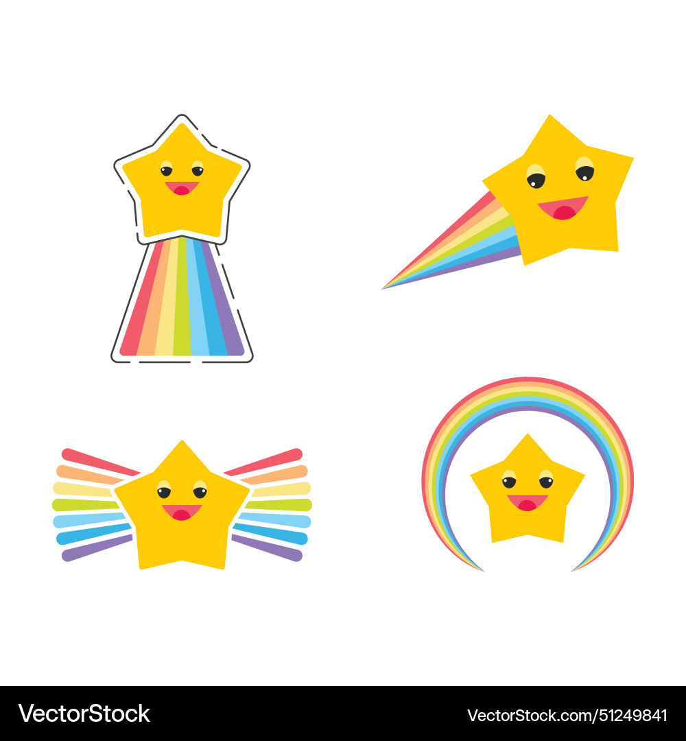 Rainbow and star Royalty Free Vector Image - VectorStock