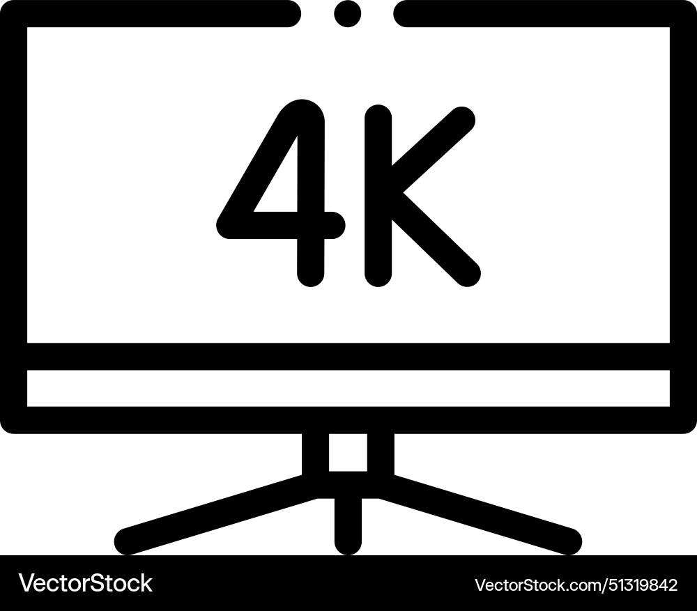 4k icon thin linear style design isolated Vector Image