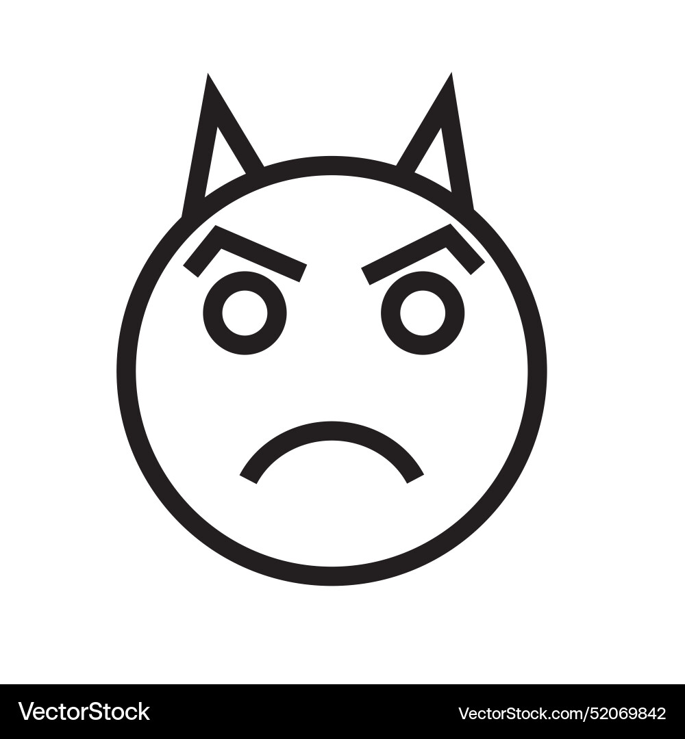 Angry expression icon perfect for emoticons Vector Image