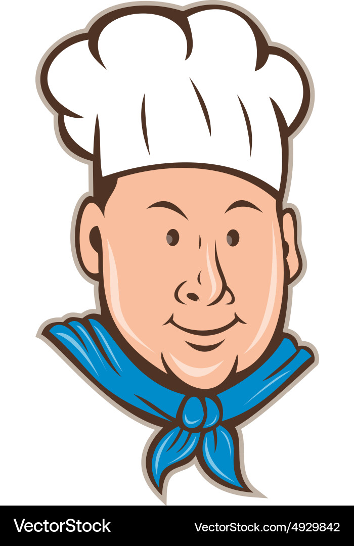 Chef cook happy isolated cartoon Royalty Free Vector Image