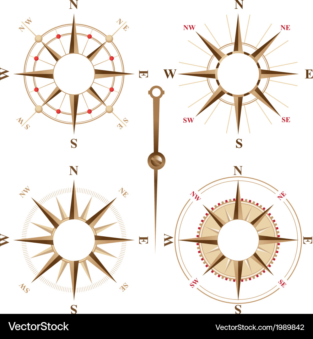 Compass frames Royalty Free Vector Image - VectorStock