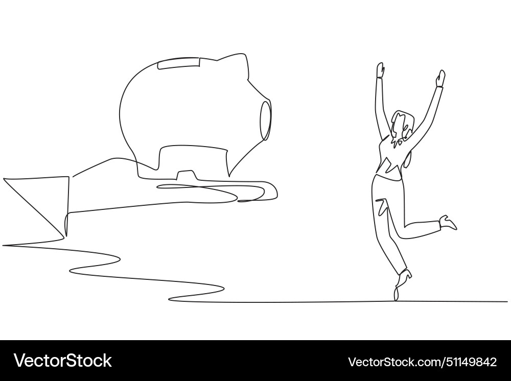 Continuous one line drawing businesswoman Vector Image