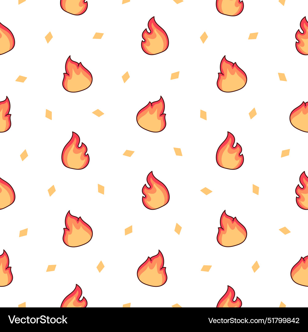 Fire flame seamless pattern Royalty Free Vector Image