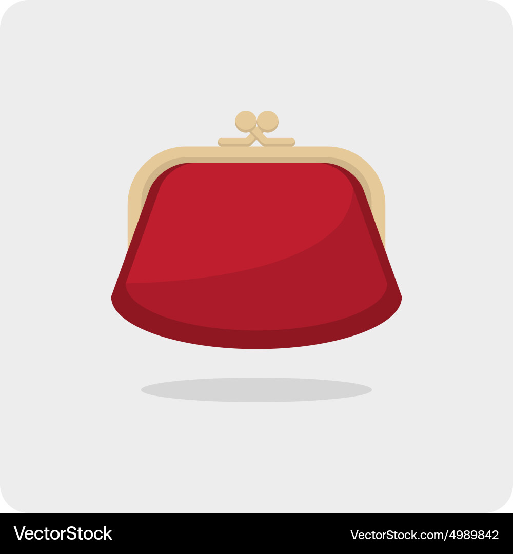 Flat icon purse Royalty Free Vector Image - VectorStock