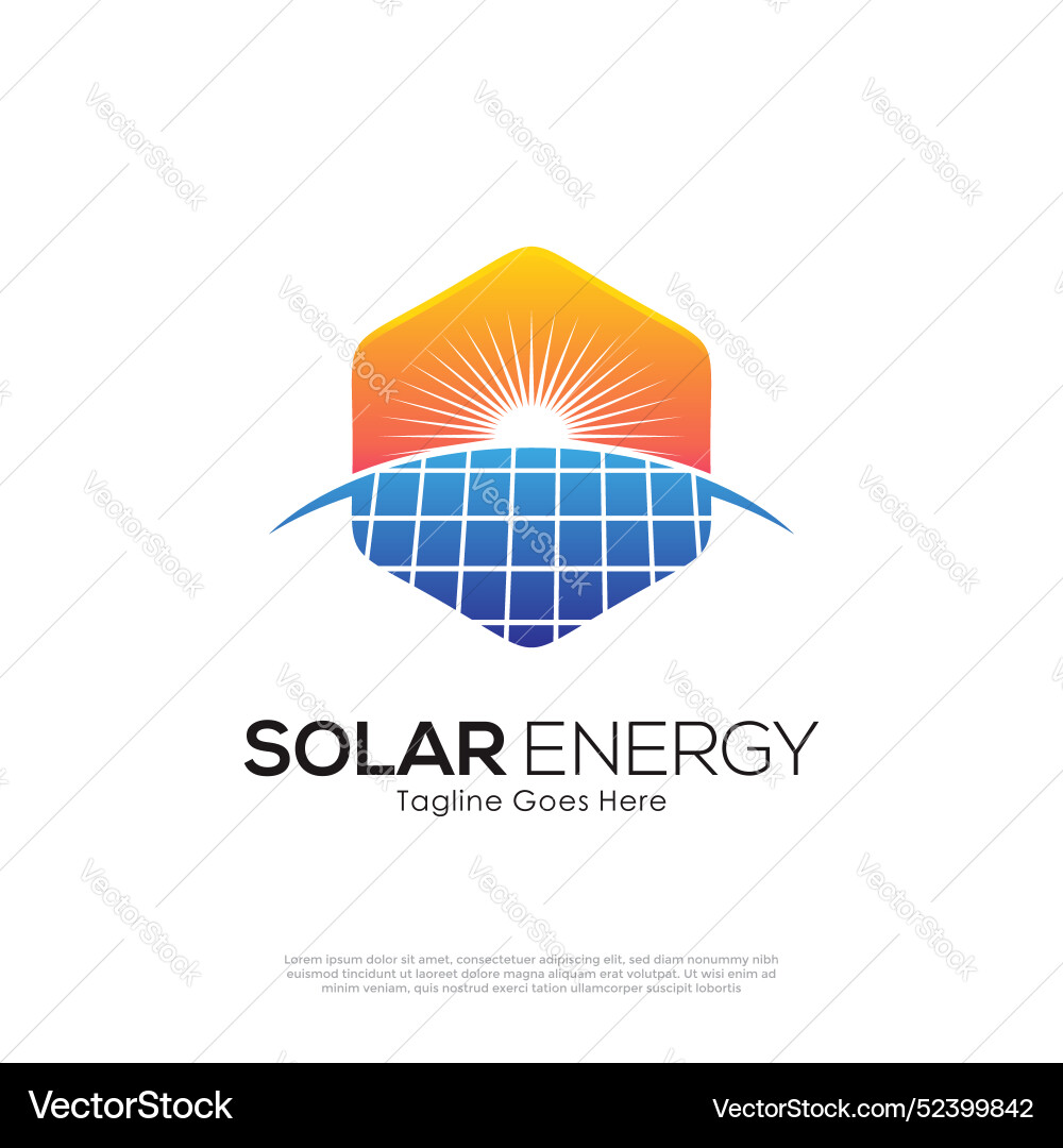Geometric solar energy logo design template Vector Image