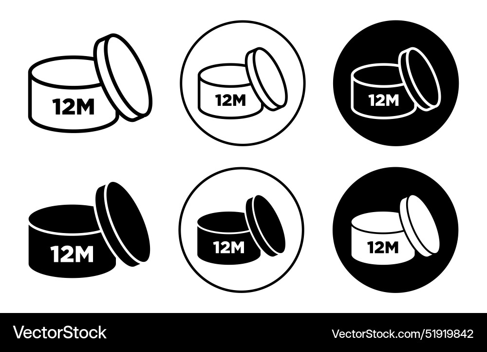 Period after opening 12m icon collection Vector Image