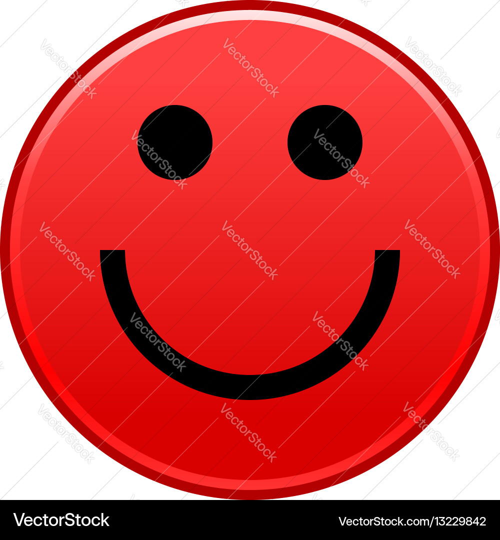 Red Smiling Face Emoji Royalty Free Vector Image
