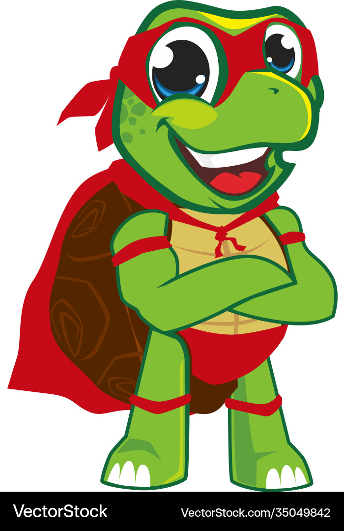Turtle superhero mascot cartoon Royalty Free Vector Image