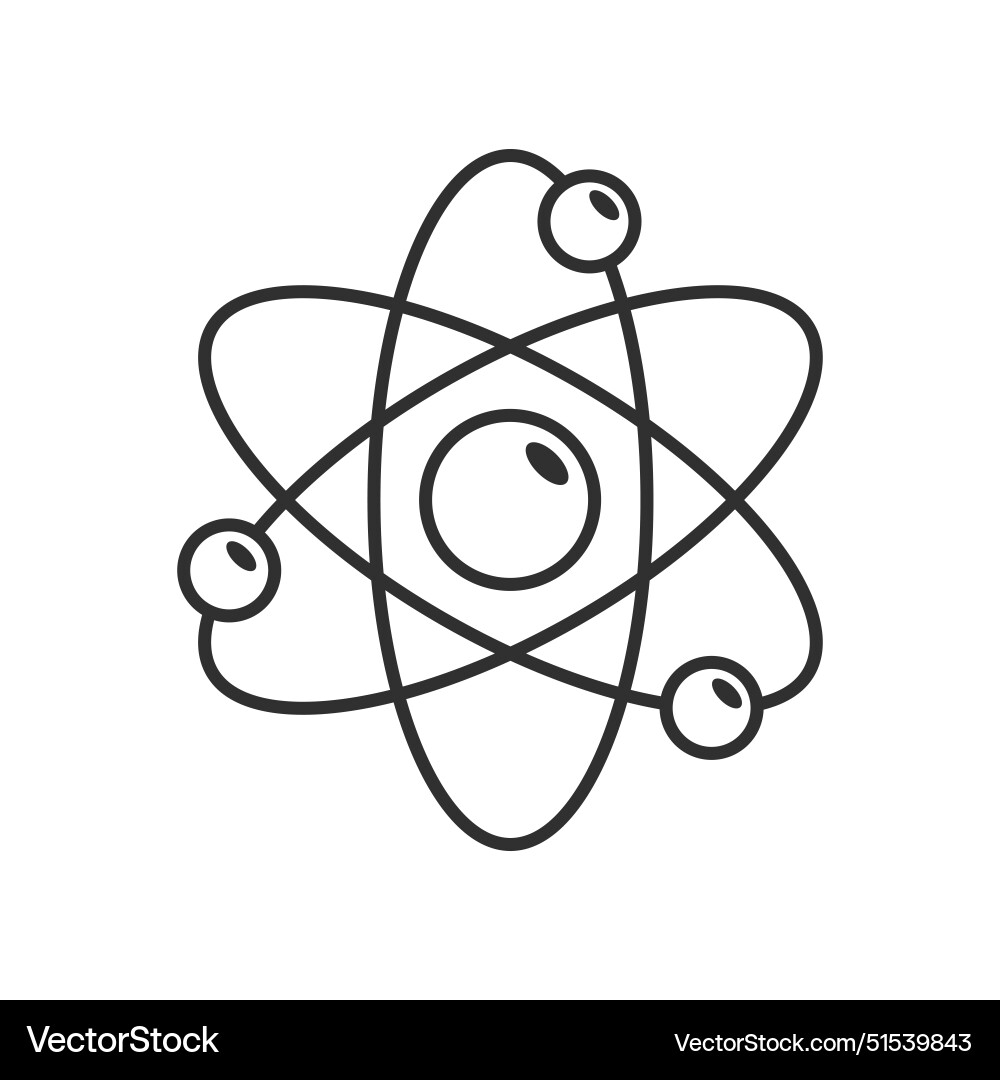 Atom icon nuclear atomic symbol in simple Vector Image