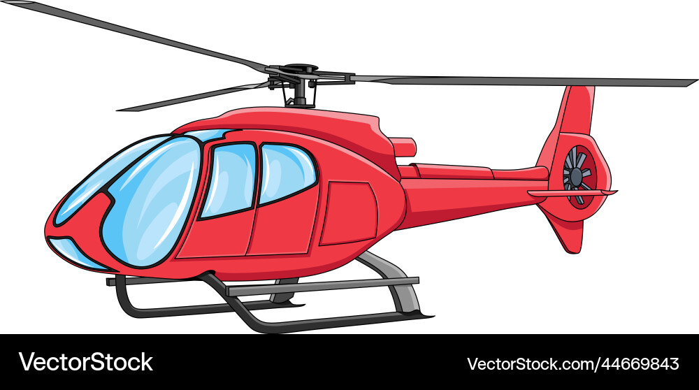 Cartoon Red Helicopter Royalty Free Vector Image