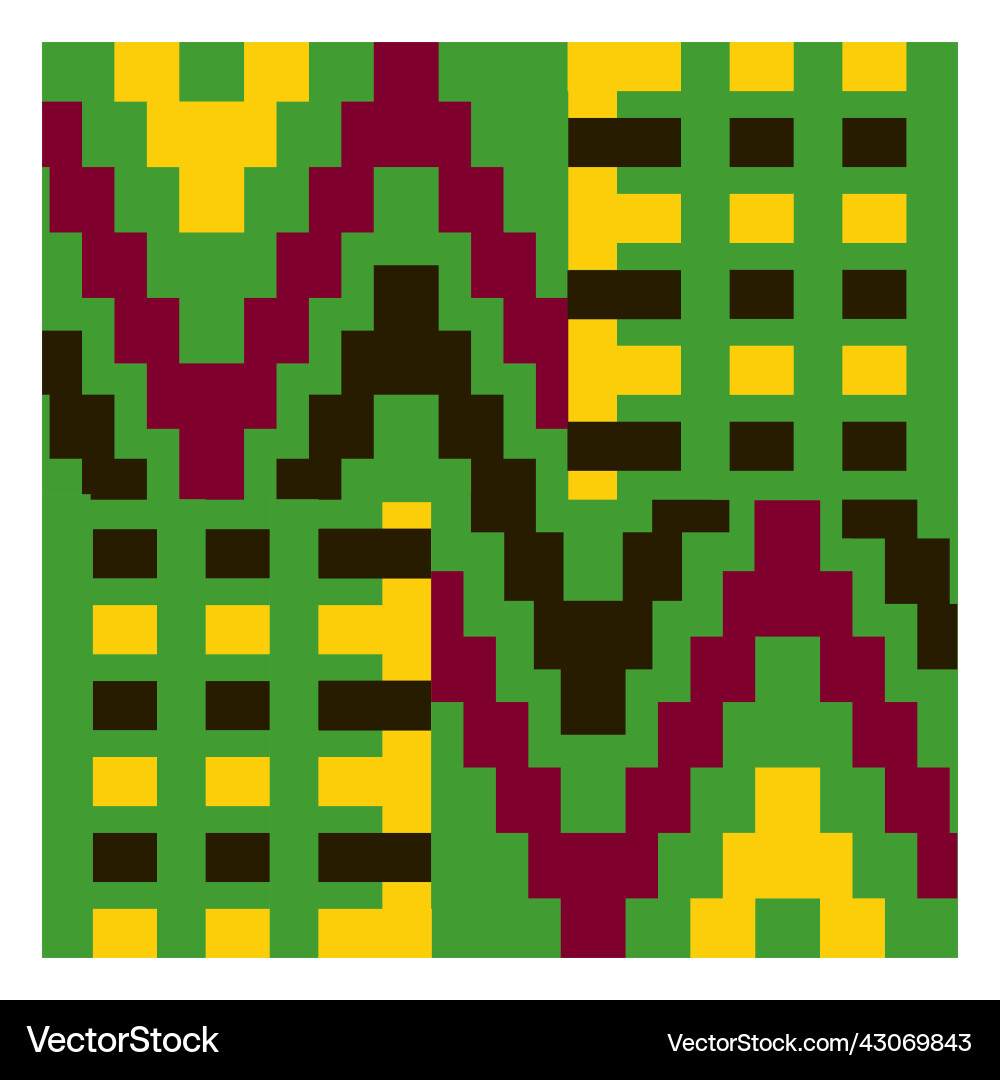 Colorful geometric kente cloth composition Vector Image