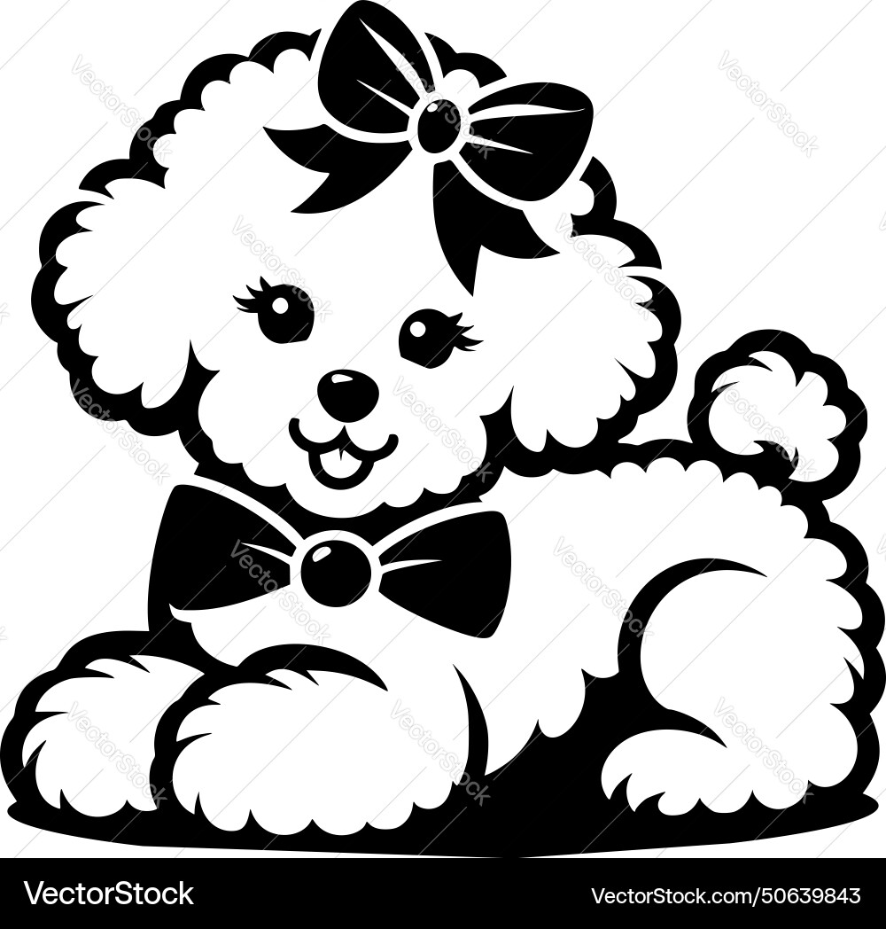 Cute poodle Royalty Free Vector Image - VectorStock