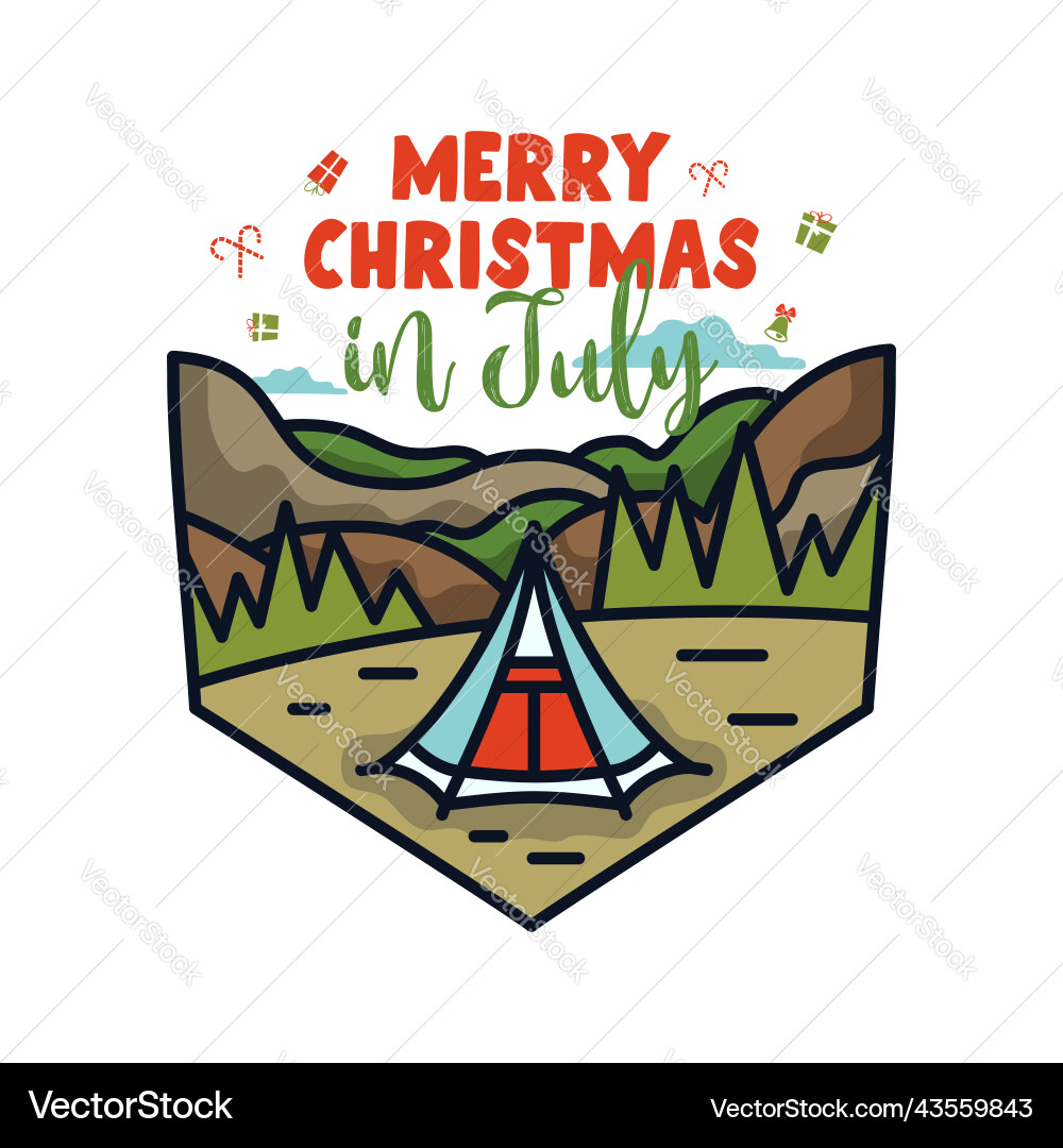 Design with merry christmas in july Royalty Free Vector