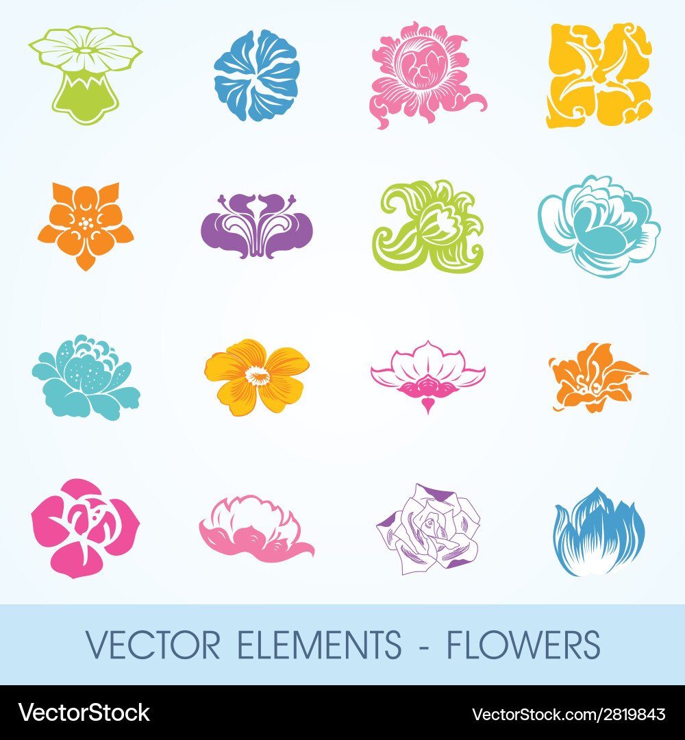 Elements - flowers Royalty Free Vector Image - VectorStock