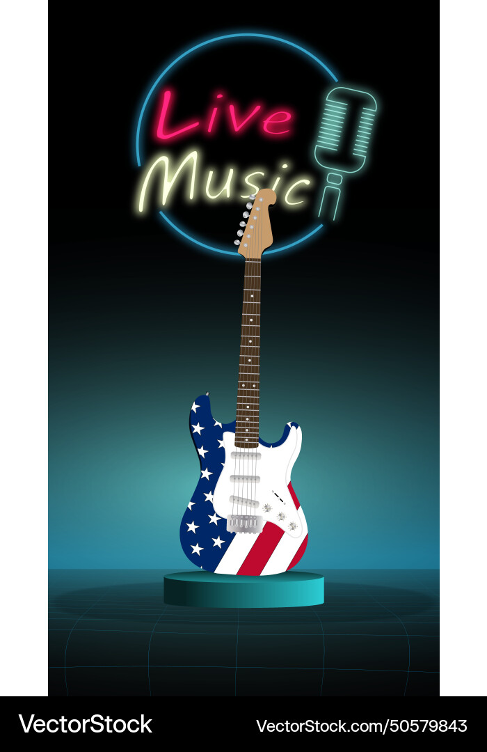 Guitar live music Royalty Free Vector Image - VectorStock
