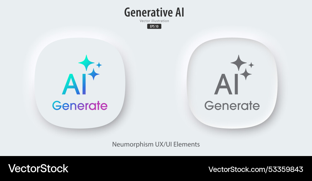 Modern ai generative button is entered Royalty Free Vector