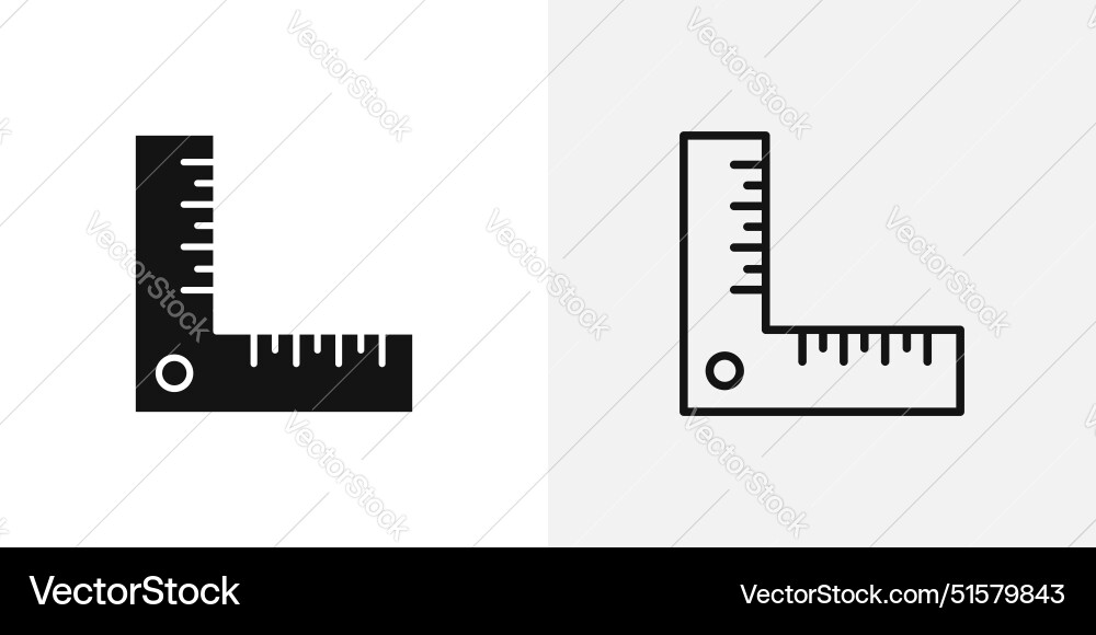 Ruler combined icon set Royalty Free Vector Image