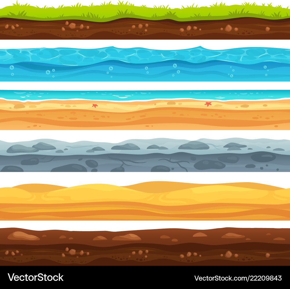 Seamless ground surface green grass land Vector Image
