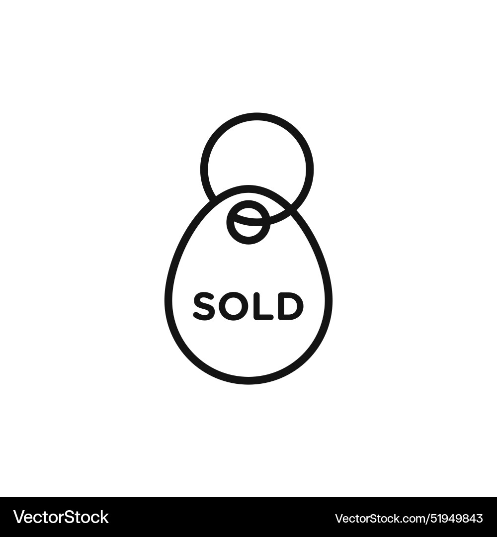 Sold logo sign outline Royalty Free Vector Image