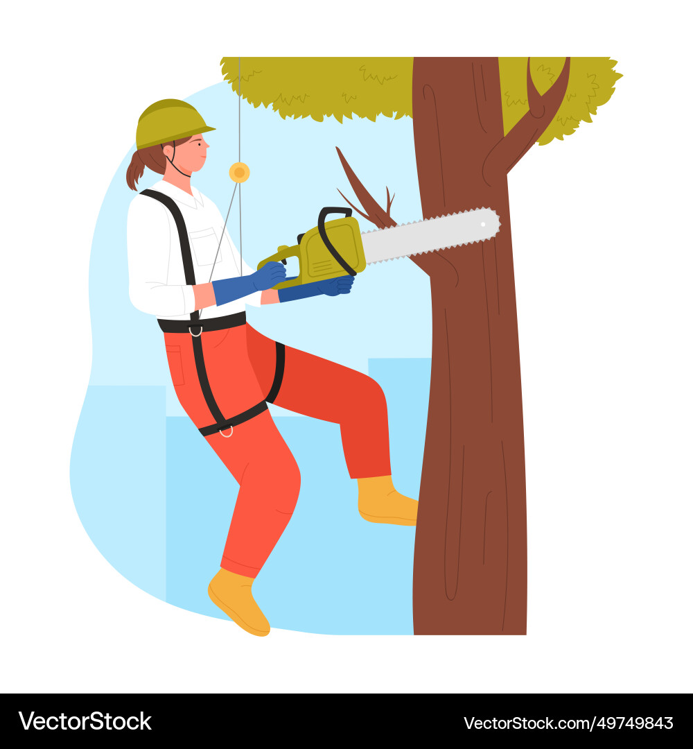 Tree surgeon arborist Royalty Free Vector Image