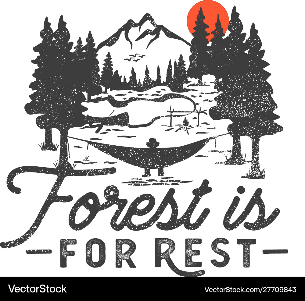 Wilderness hand drawn with image Royalty Free Vector Image