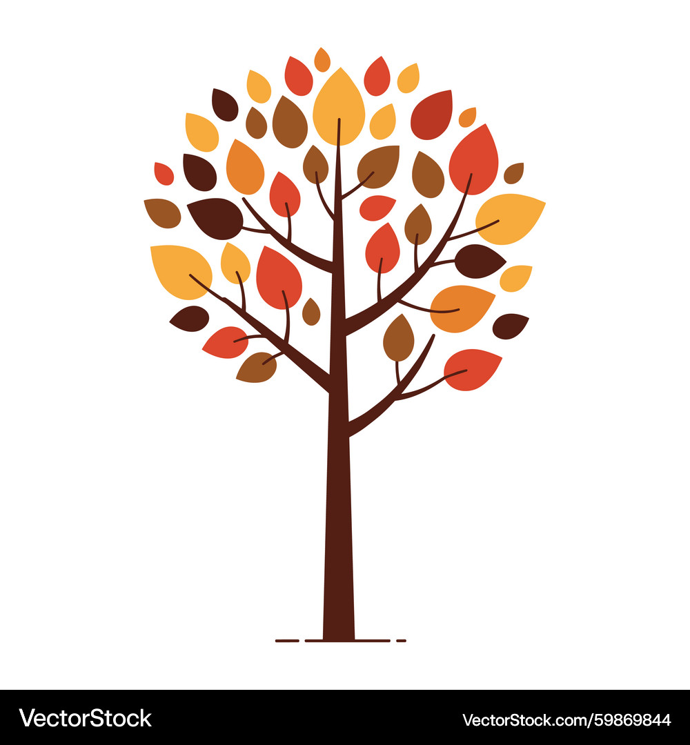 Autumn Tree Silhouette – Royalty-Free Vector | VectorStock