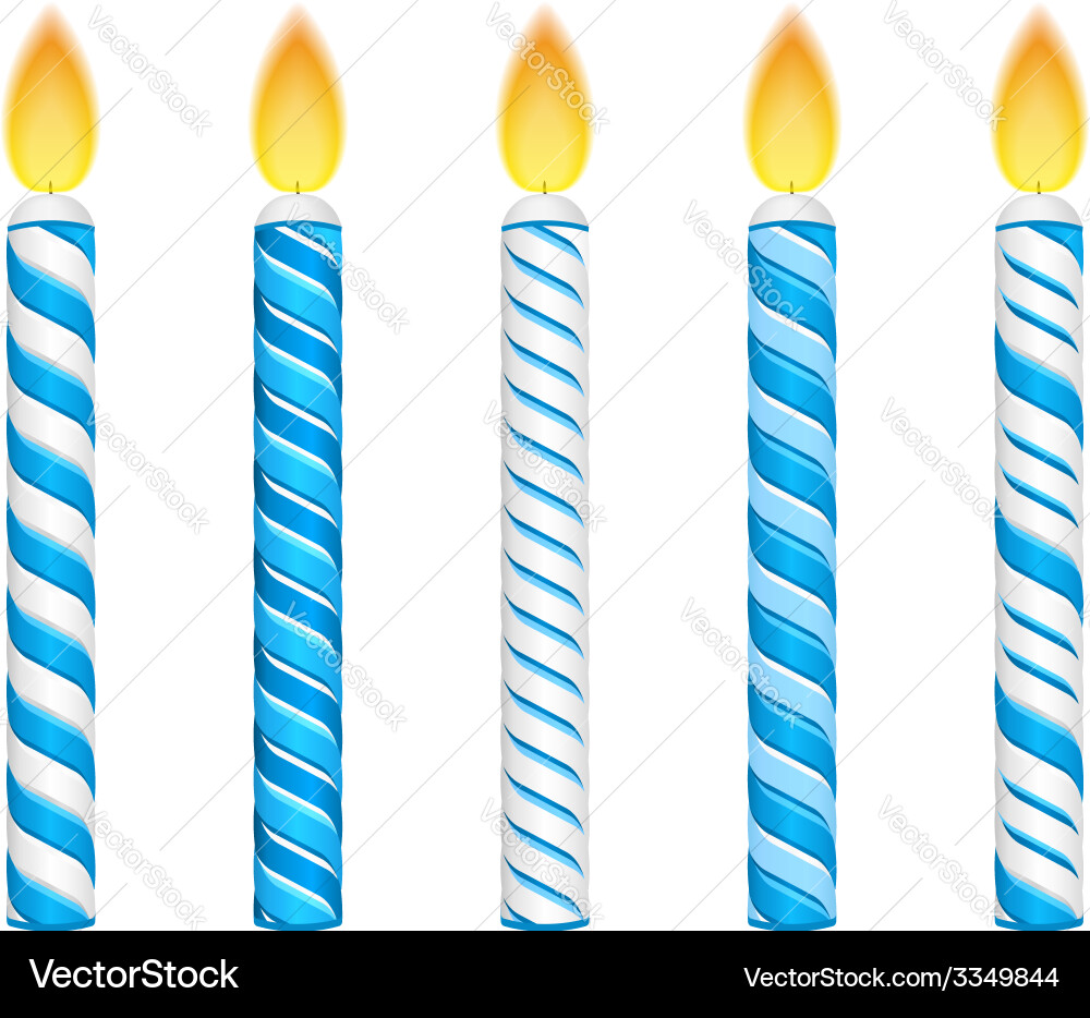 Blue candles Royalty Free Vector Image - VectorStock