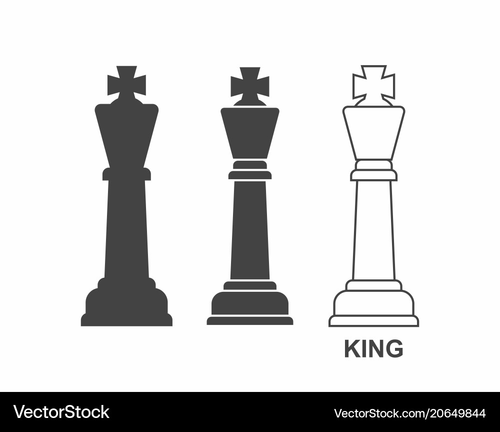 Chess king icon Royalty Free Vector Image - VectorStock