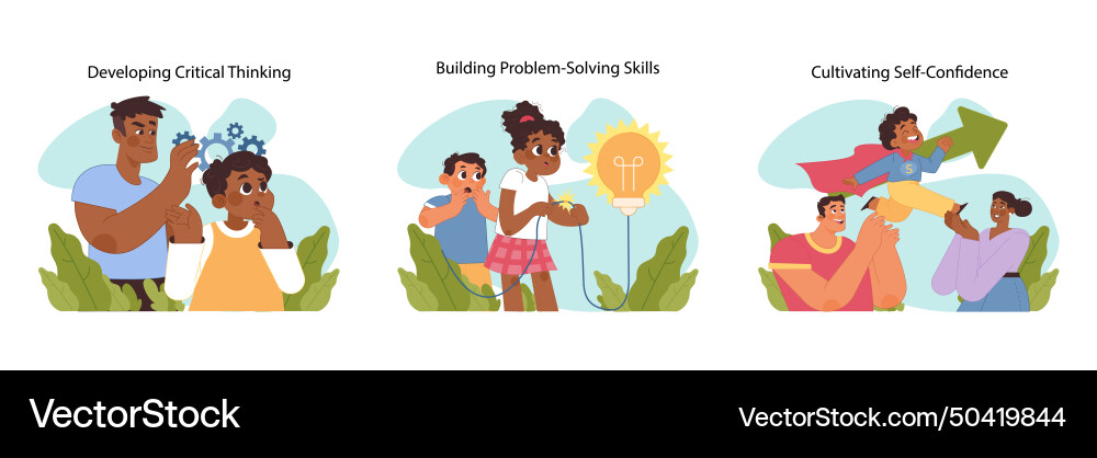 Child development set flat Royalty Free Vector Image