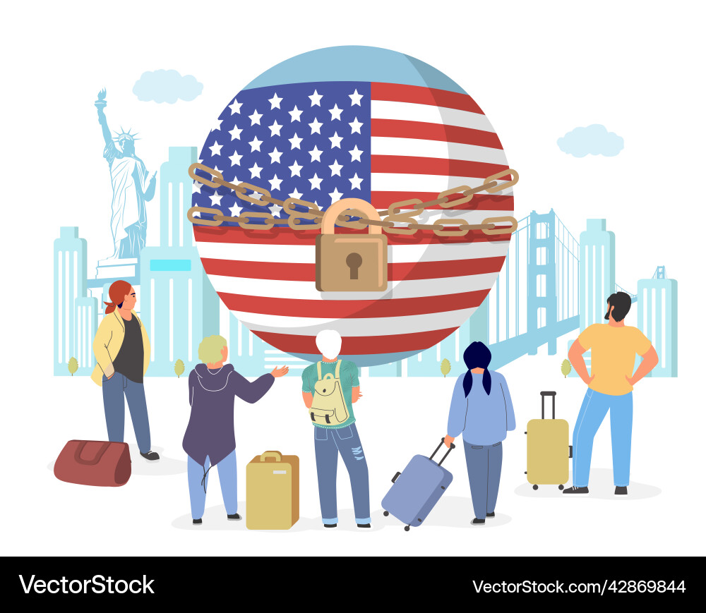 Closed borders to usa for immigration Royalty Free Vector