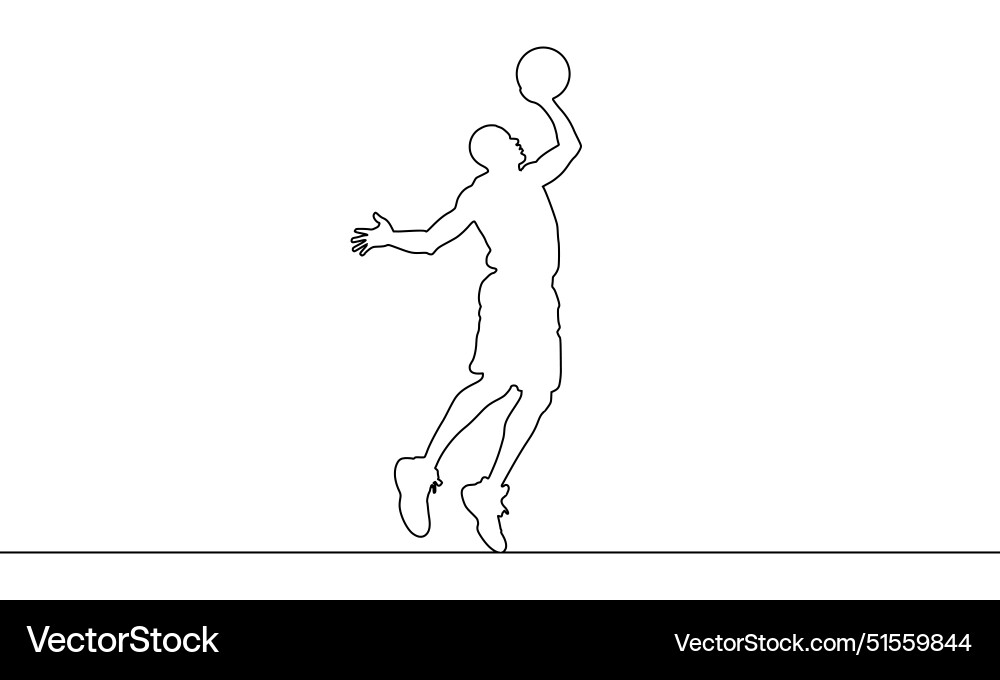Competitive young man practicing basketball Vector Image