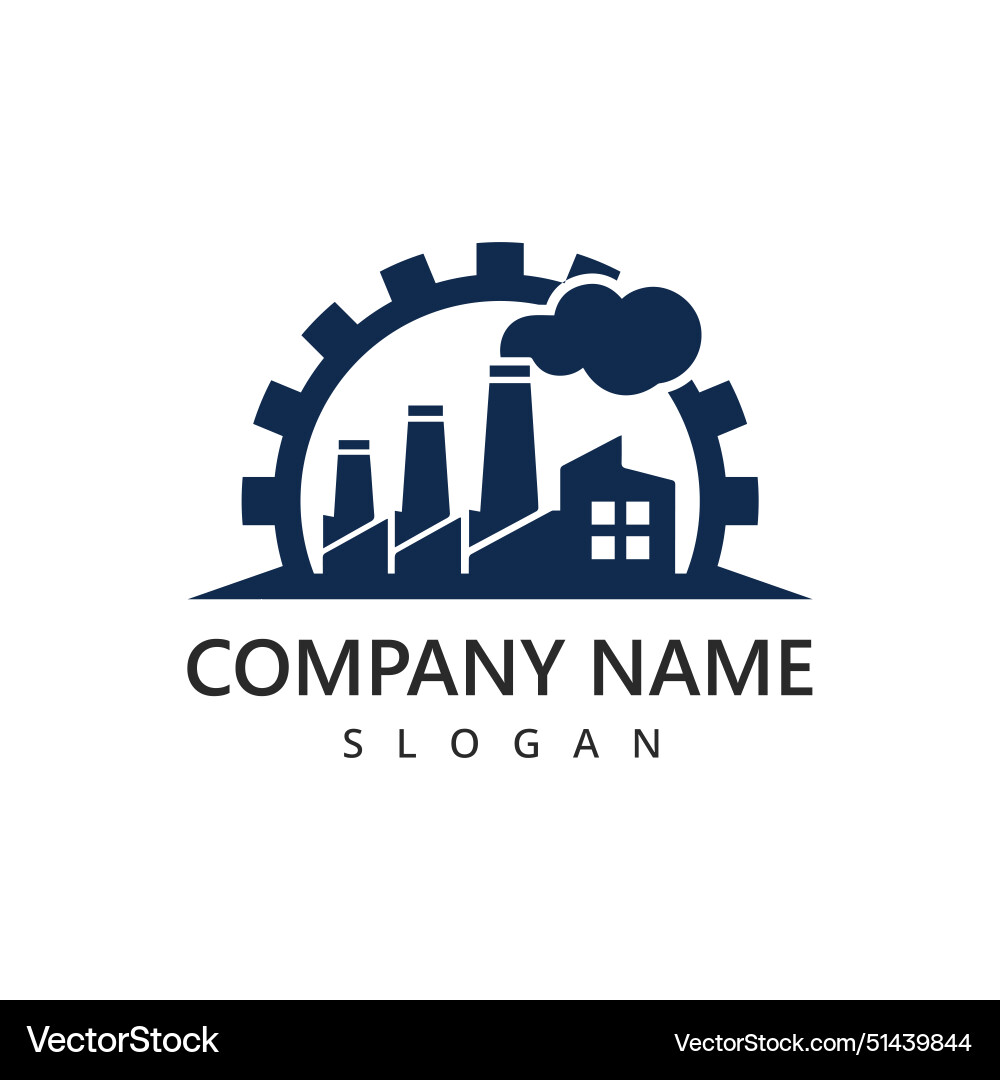 Factory logo design template industrial building Vector Image