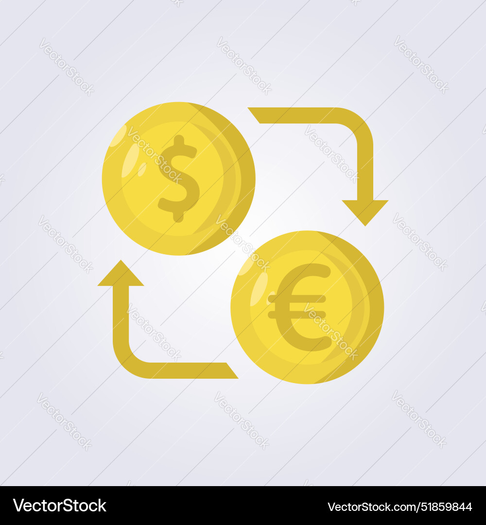 Flat money exchange icon symbol design Royalty Free Vector