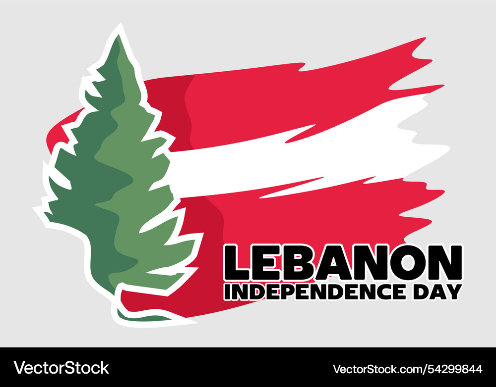 Happy lebanon independence day Royalty Free Vector Image