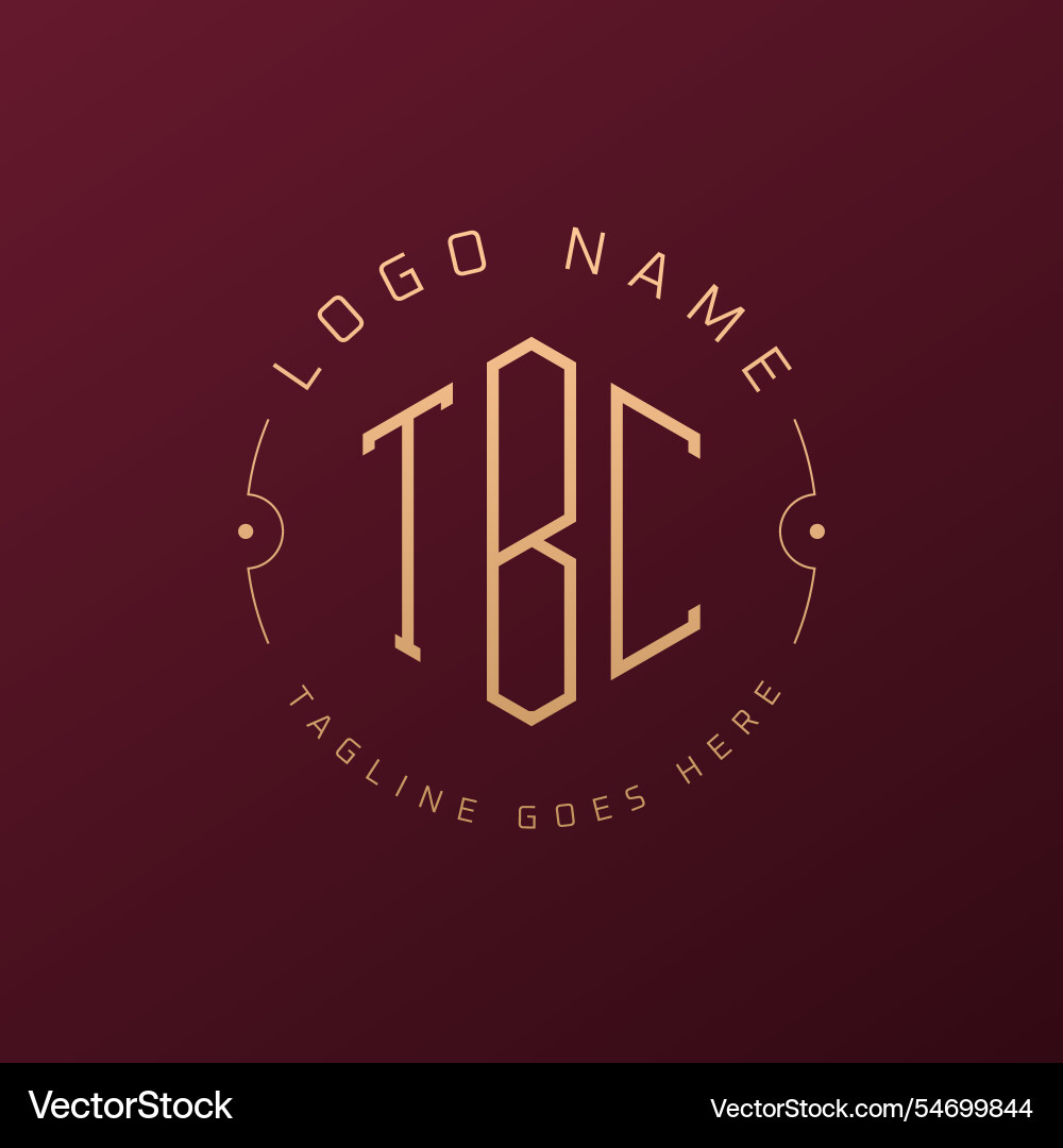 Luxury tbc logo design elegant letter Royalty Free Vector