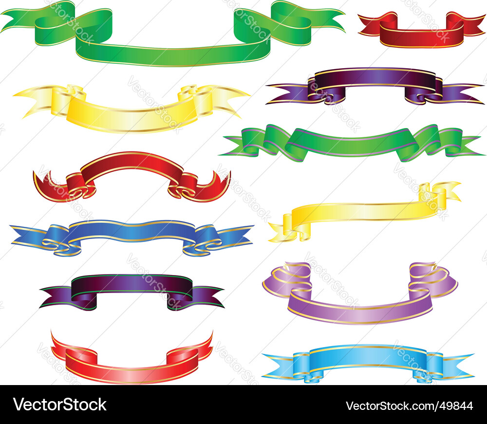 Multicolor ribbons Royalty Free Vector Image - VectorStock