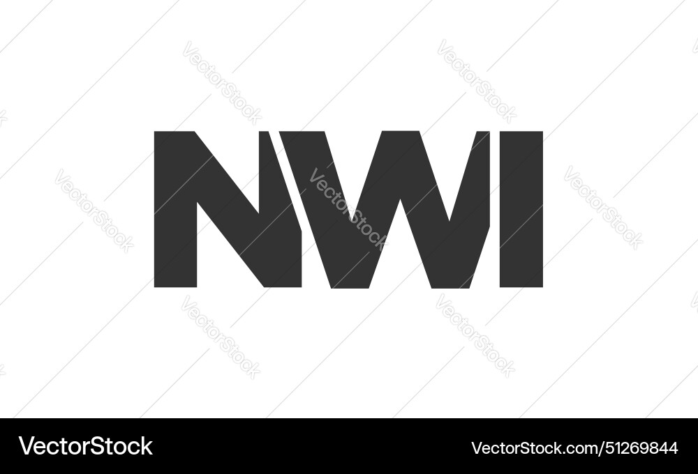 Nwi logo design template with strong and modern Vector Image