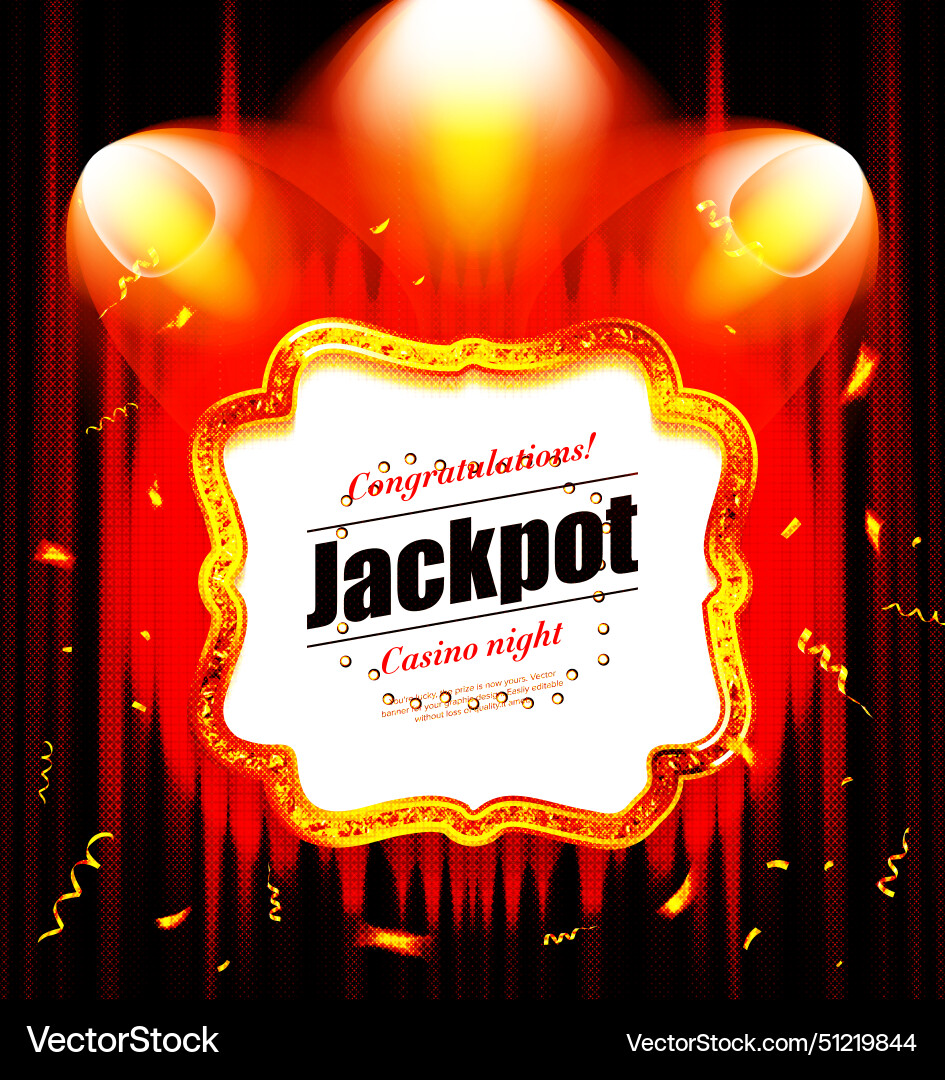 Shining retro sign jackpot banner Royalty Free Vector Image
