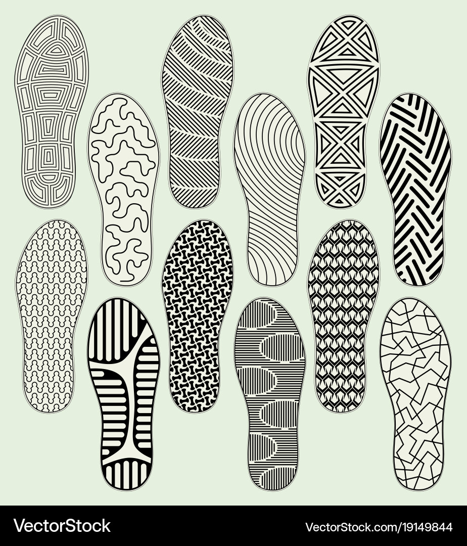 Shoe Sole Patterns Royalty Free Vector Image - VectorStock