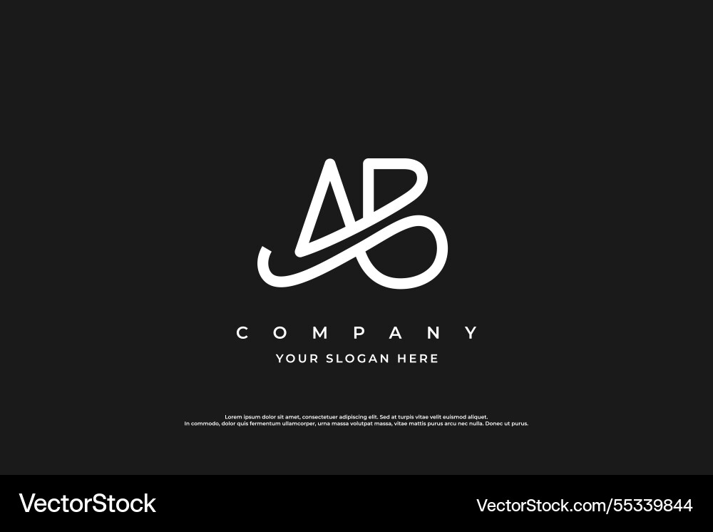 Stylish ab monogram logo design Royalty Free Vector Image