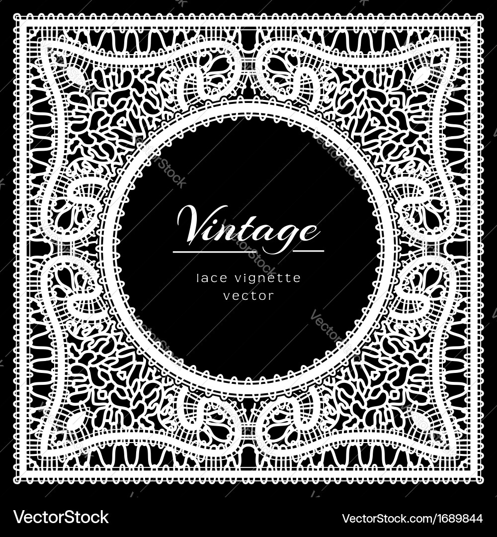 White lace frame Royalty Free Vector Image - VectorStock