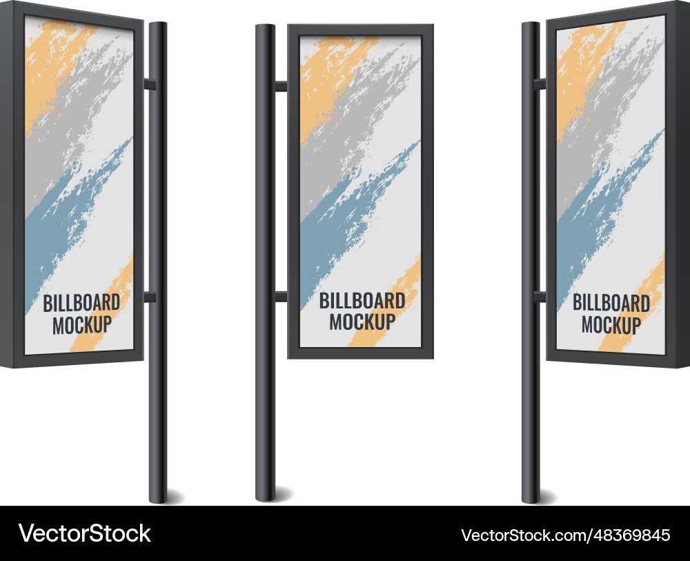 Billboard realistic set Royalty Free Vector Image