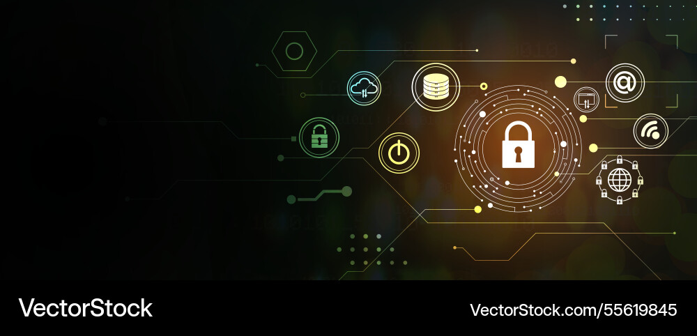 Cyber security technology concept and virus Vector Image
