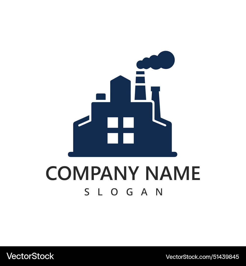Factory logo design template industrial building Vector Image