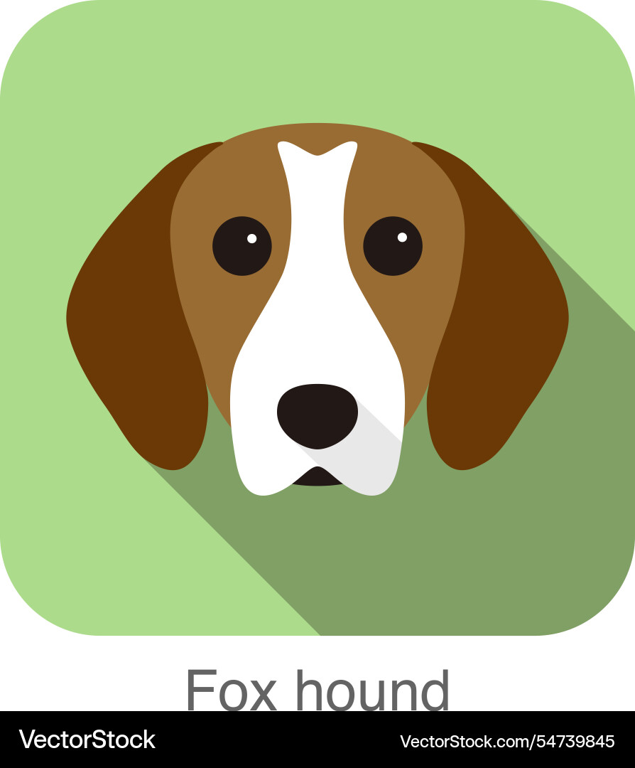 Fox hound terrier dog face portrait Royalty Free Vector